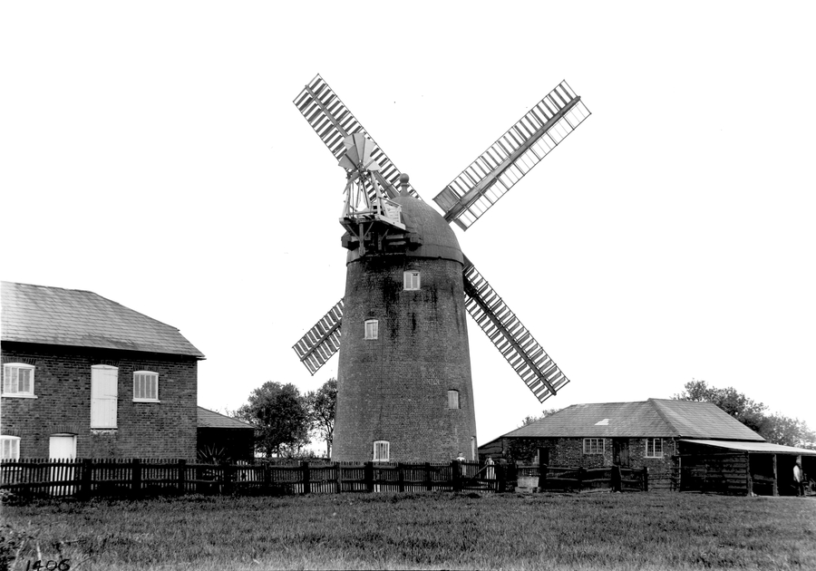 From Vol 6 Slide 1406 Tring Windmill. A windmill surrounded by smaller ...